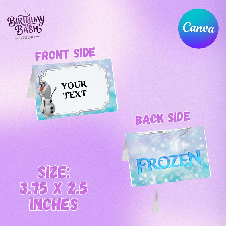 16 Editable Frozen Food Tent Kids Birthday Party Decor - Etsy