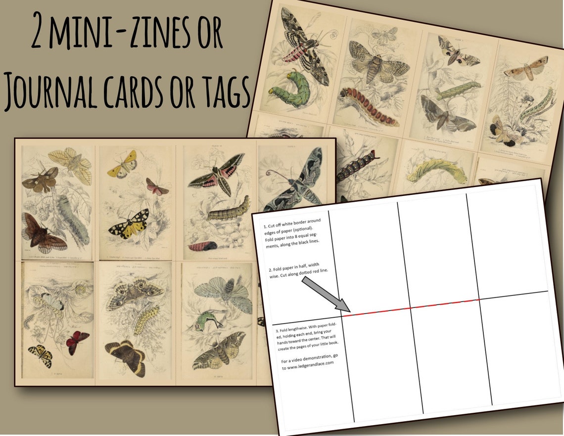 Printable Vintage Moths & Poems Journal Kit - Etsy