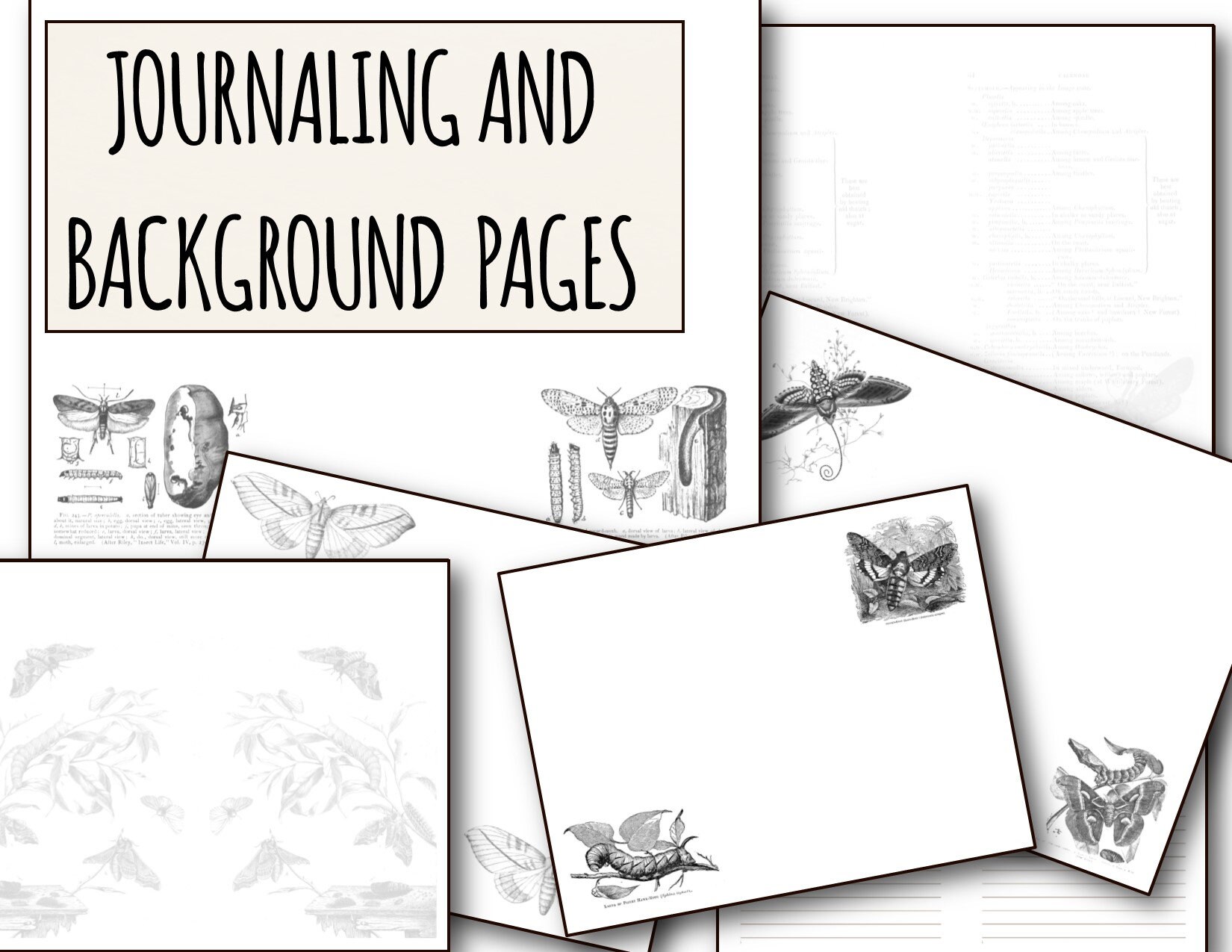 Printable Vintage Moths & Poems Journal Kit - Etsy