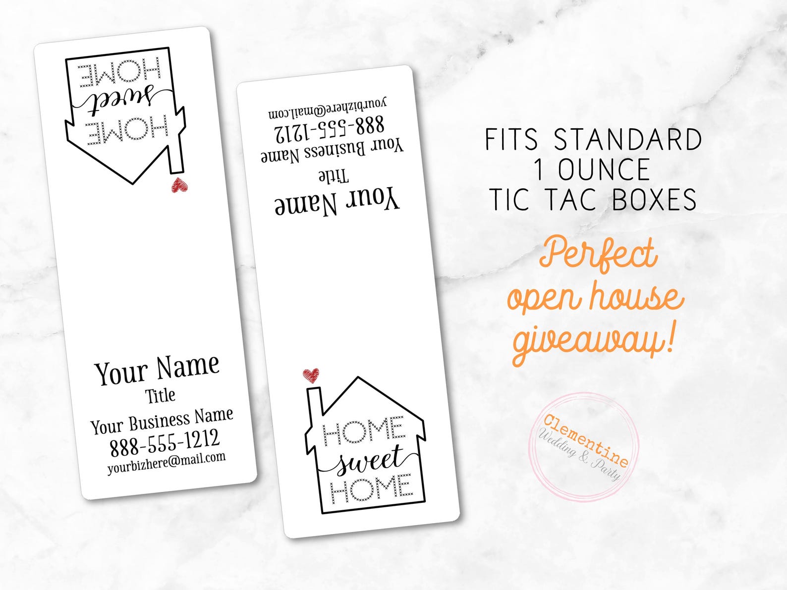 Real Estate Marketing Labels - 12 Personalized Tic Tac Box Stickers ...
