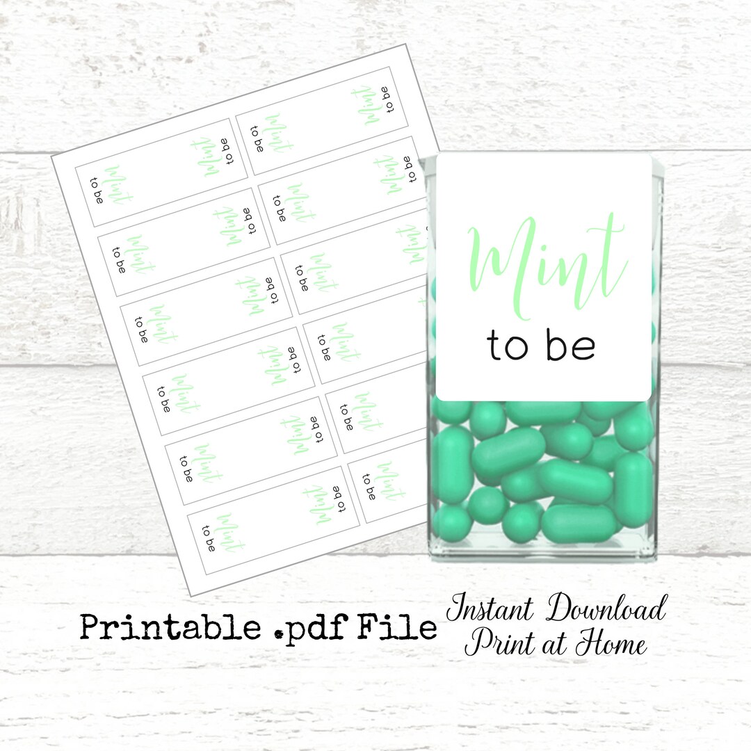 PRINTABLE STICKERS Mint to Be, Tic Tac Mint Labels. Mint Favor Labels ...