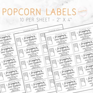Realtor Open House Popcorn Labels - 10 Personalized Stickers for ...