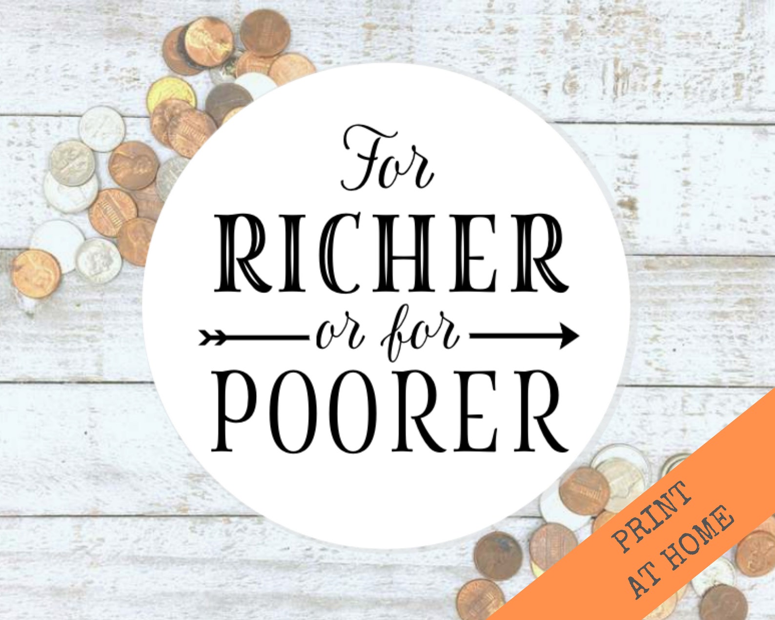 PRINTABLE STICKERS for Richer or for Poorer Lotto Ticket - Etsy