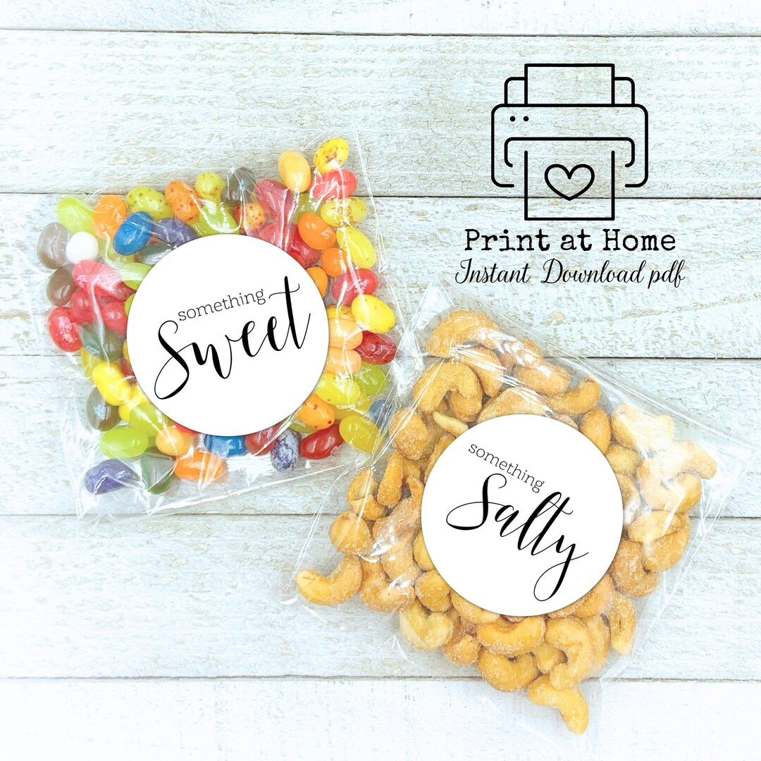PRINTABLE STICKERS - Sweet and Salty Labels or Tags - Wedding Favor ...