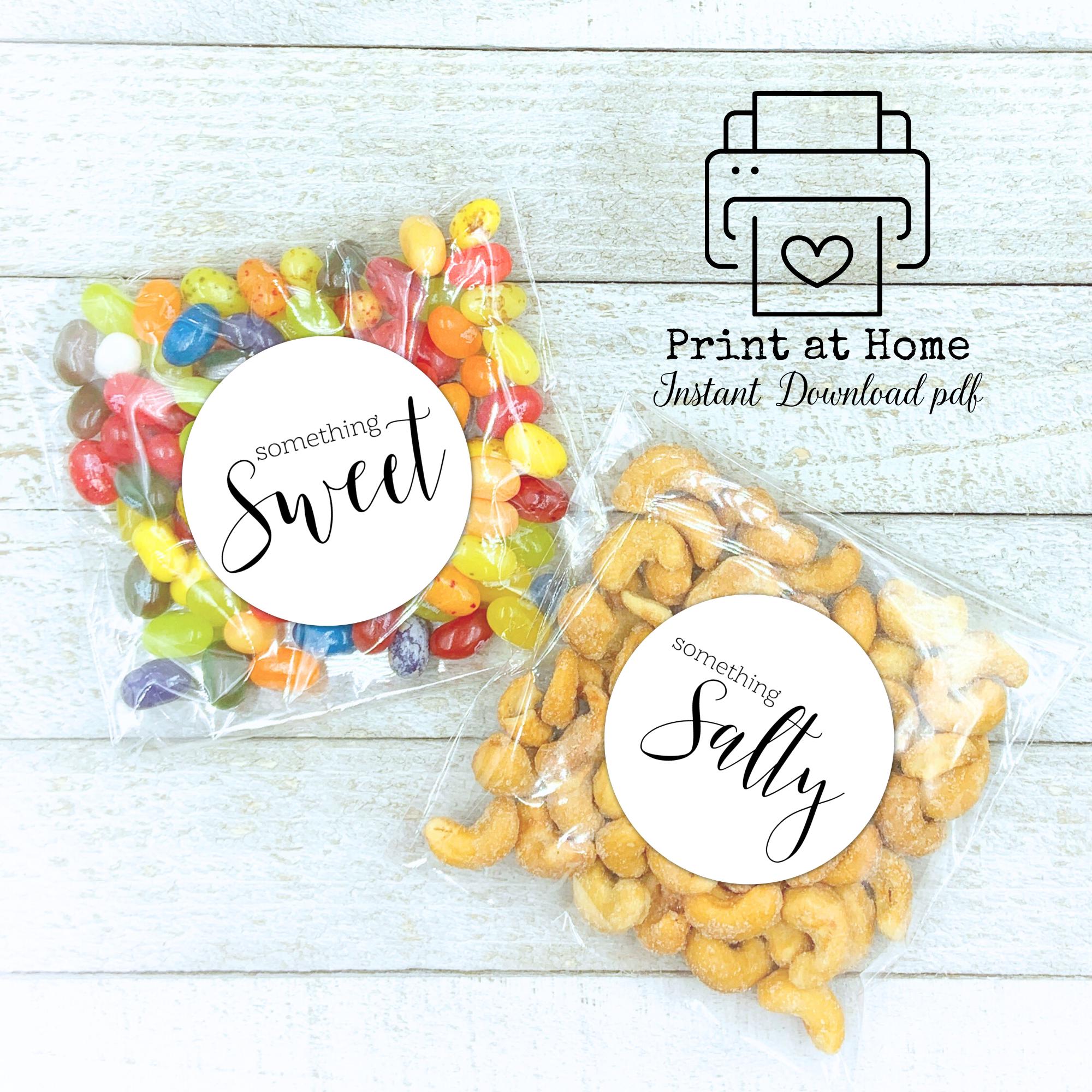 PRINTABLE STICKERS - Sweet and Salty Labels or Tags - Wedding Favor ...