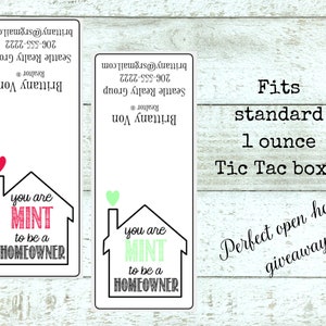 Real Estate Marketing Labels - 12 Personalized Tic Tac Box Stickers ...