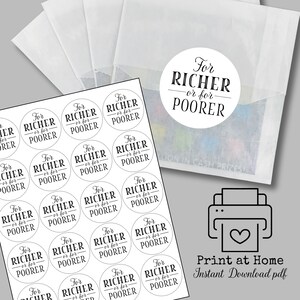 PRINTABLE STICKERS for Richer or for Poorer Lotto Ticket Stickers ...