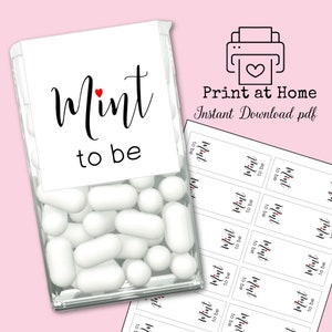 Tic Tac Mint Labels, PRINTABLE STICKERS - Mint to Be, Mint Favor Labels ...