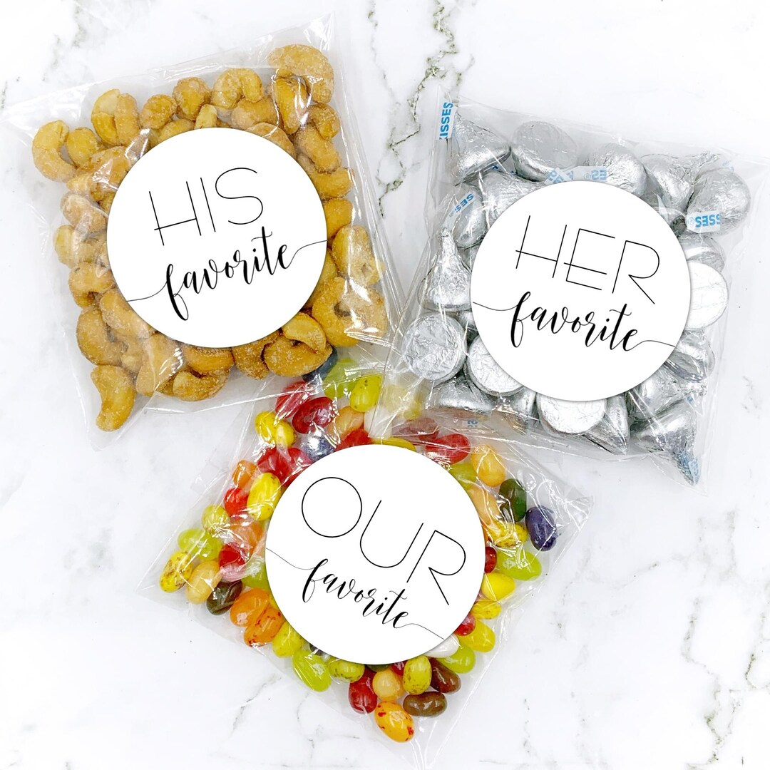 Wedding Favors - His/hers/our Favorite for Bride and Groom - Shower or ...