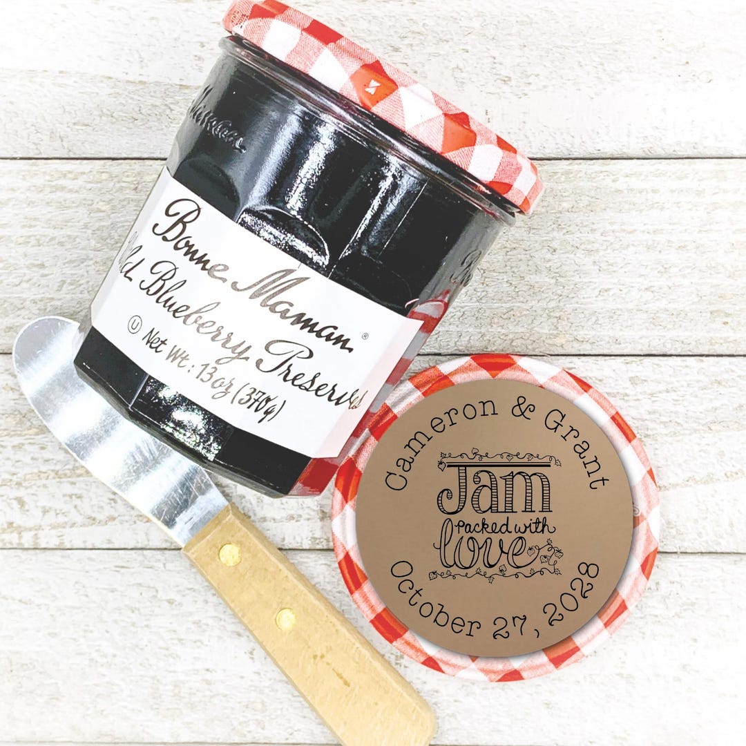 Personalized Jam Labels for Wedding, Shower, or Party Favors - 2 Inch ...
