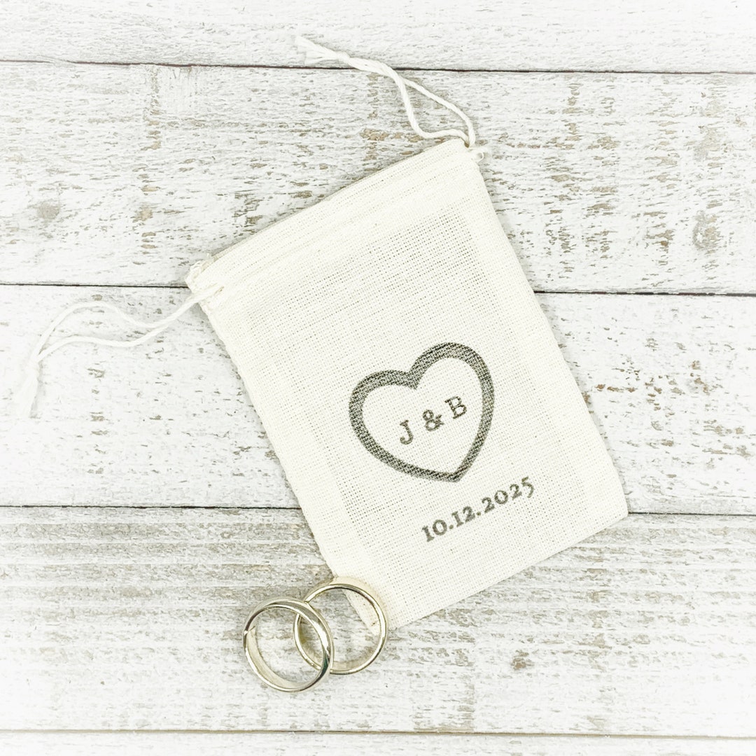 Personalized Ring Bag for Wedding, Elopement - Cotton Ring Bag, Ring ...