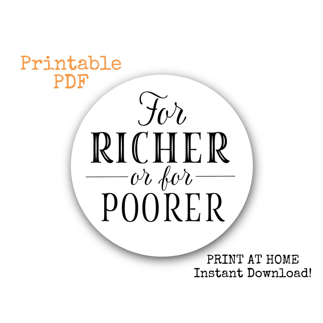 PRINTABLE STICKERS for Richer or for Poorer Lotto Ticket Stickers ...