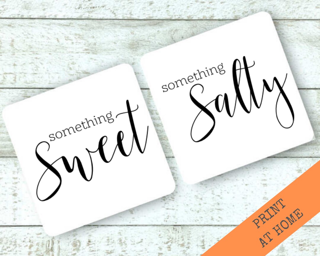 PRINTABLE STICKERS Sweet and Salty Stickers or Tags Wedding Favor ...