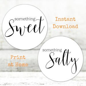 PRINTABLE STICKERS - Sweet and Salty Labels or Tags - Wedding Favor ...