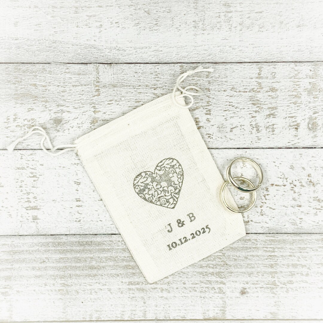 Personalized Ring Bag for Wedding, Elopement or Propsal - Cotton Ring ...