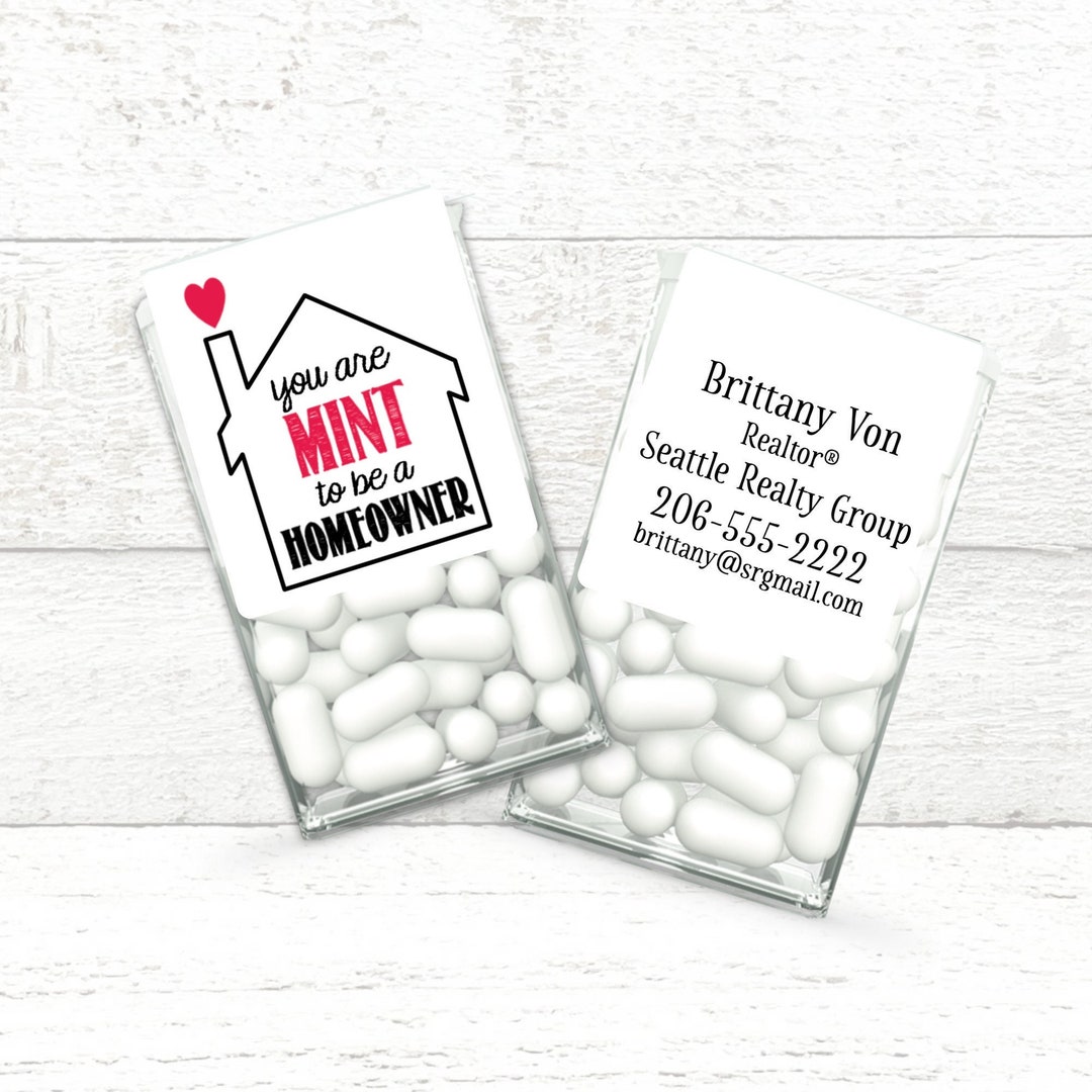 Real Estate Marketing Labels 12 Personalized Tic Tac Box Stickers Mint ...