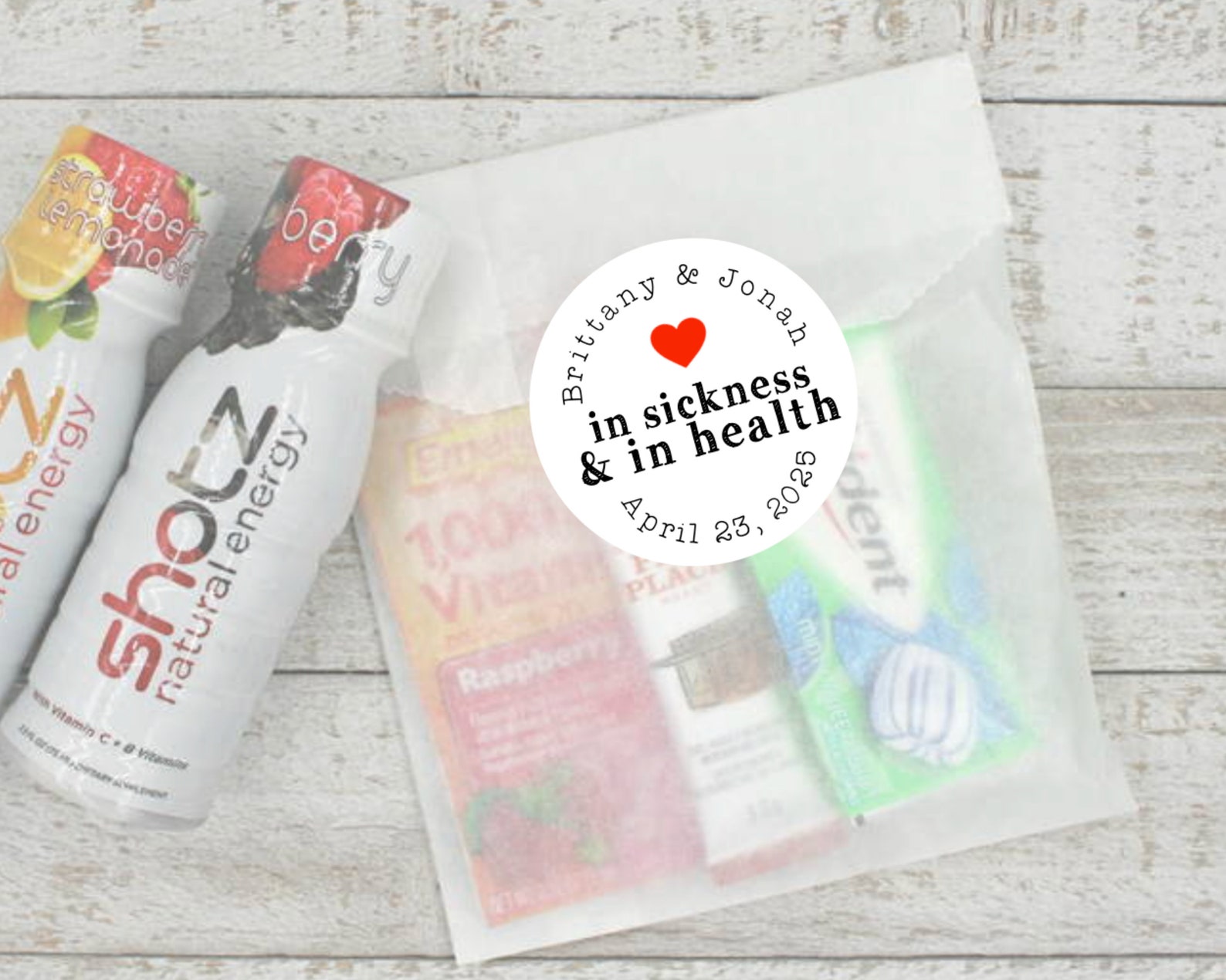 Wedding Recovery Kits in Sickness and in Health, 20 Personalized ...