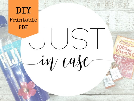 PRINTABLE STICKERS Just in Case Stickers or Tags DIY Print - Etsy