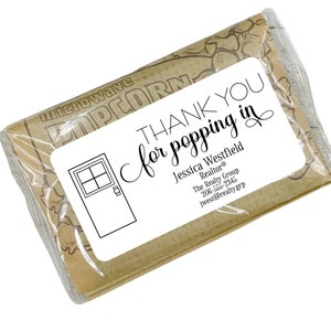 Realtor Open House Popcorn Labels - 10 Personalized Stickers for ...