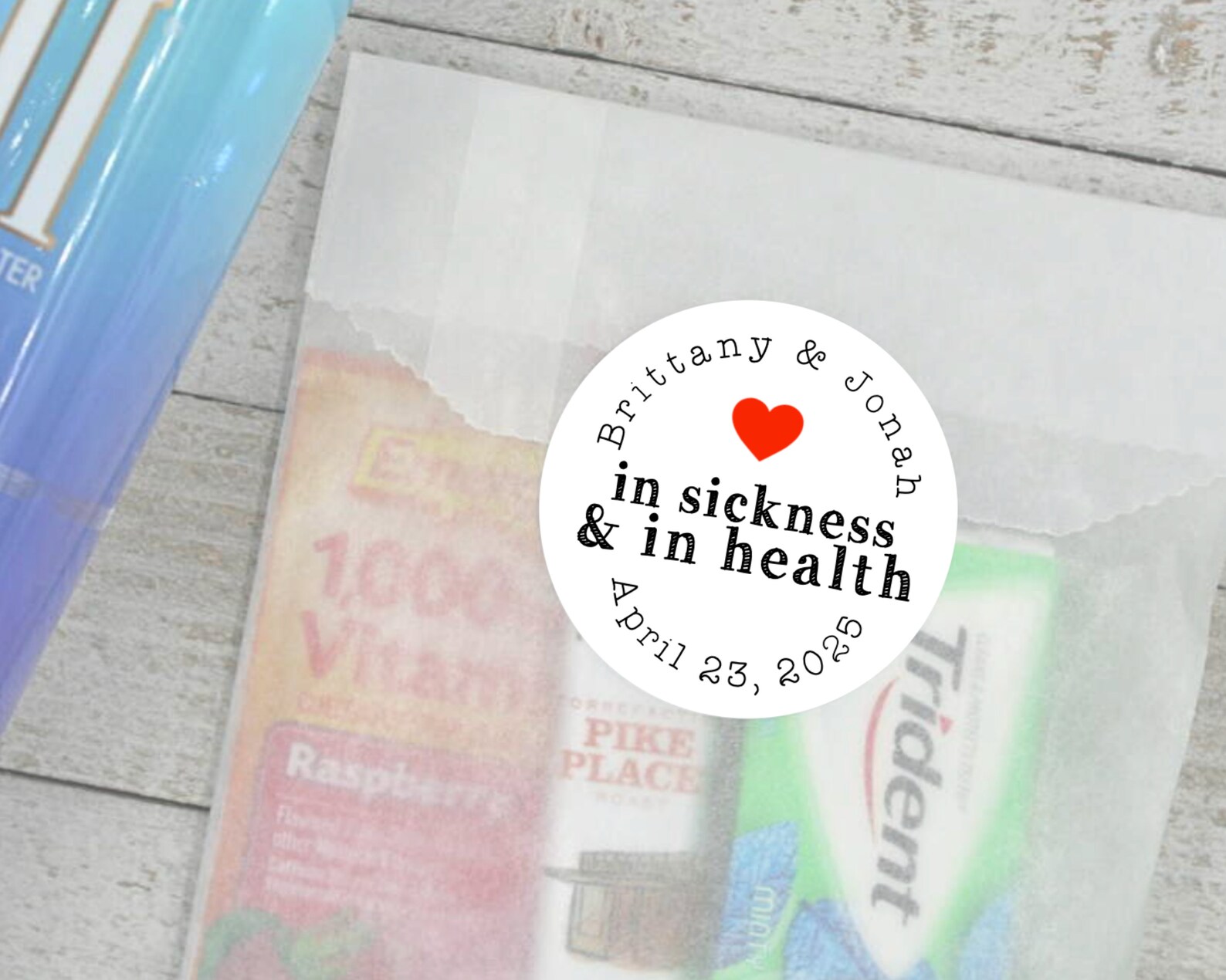 Wedding Recovery Kits in Sickness and in Health, 20 Personalized ...