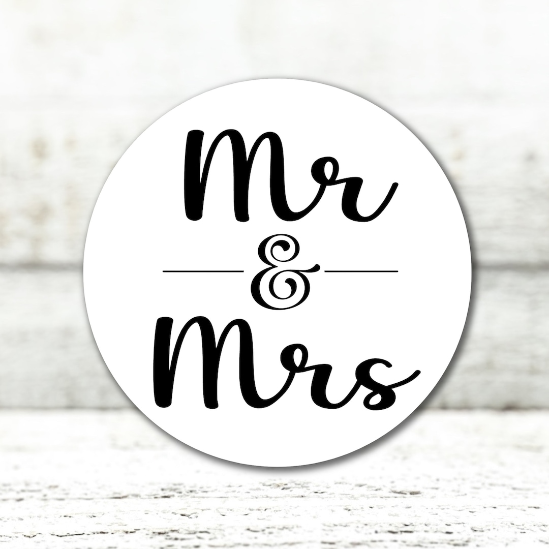 Mini Mr & Mrs Stickers for Wedding, Shower, or Party 63 Favor Labels, 1 ...