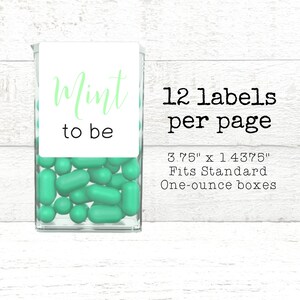 PRINTABLE STICKERS Mint to Be, Tic Tac Mint Labels. Mint Favor Labels ...