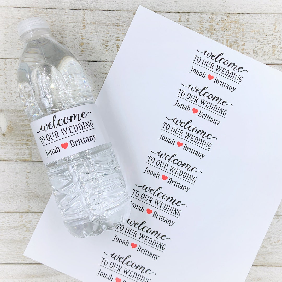 Personalized Water Bottle Labels Sheet of 7 Stickers for Hotel Welcome ...