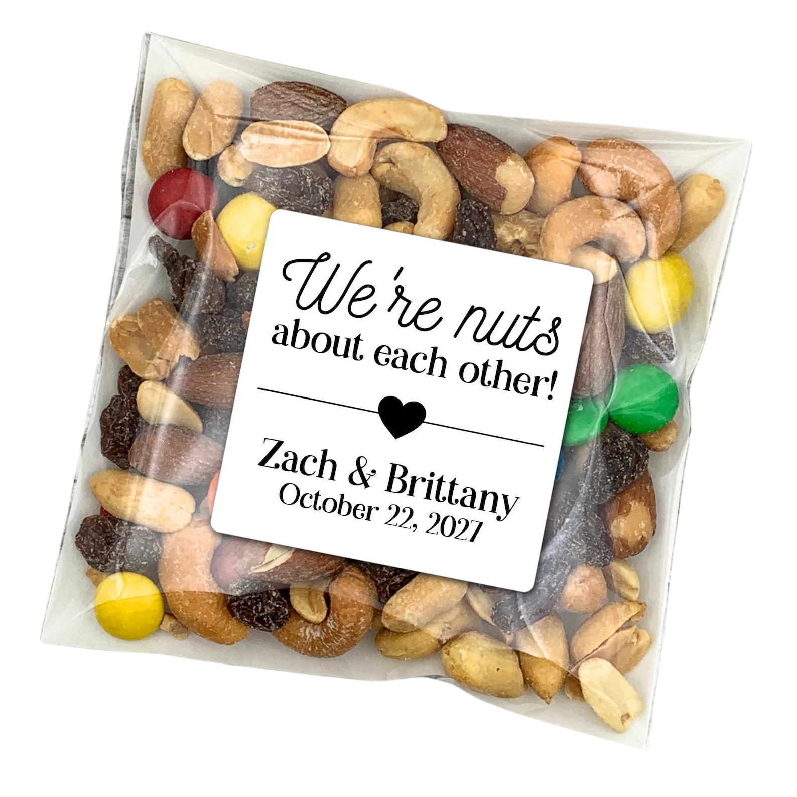 Favor Labels and Bags for Wedding, Shower, or Party - We're Nuts About ...