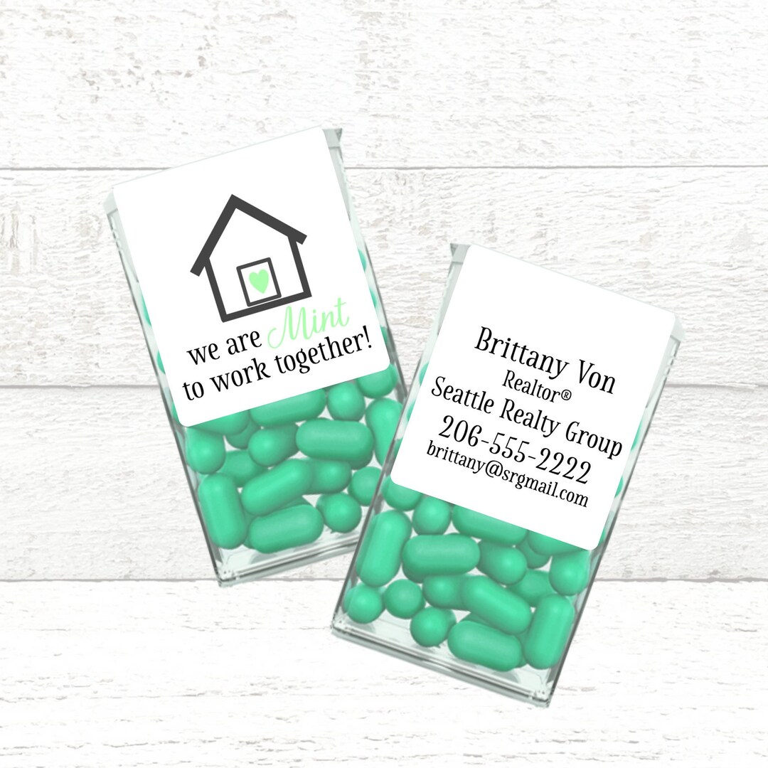 Real Estate Marketing Labels 12 Personalized Tic Tac Box Stickers Mint ...