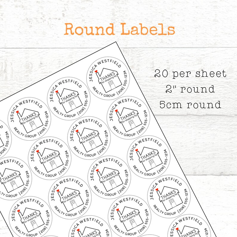 Custom Labels for Realtor Open House - 20 Personalized Stickers for ...