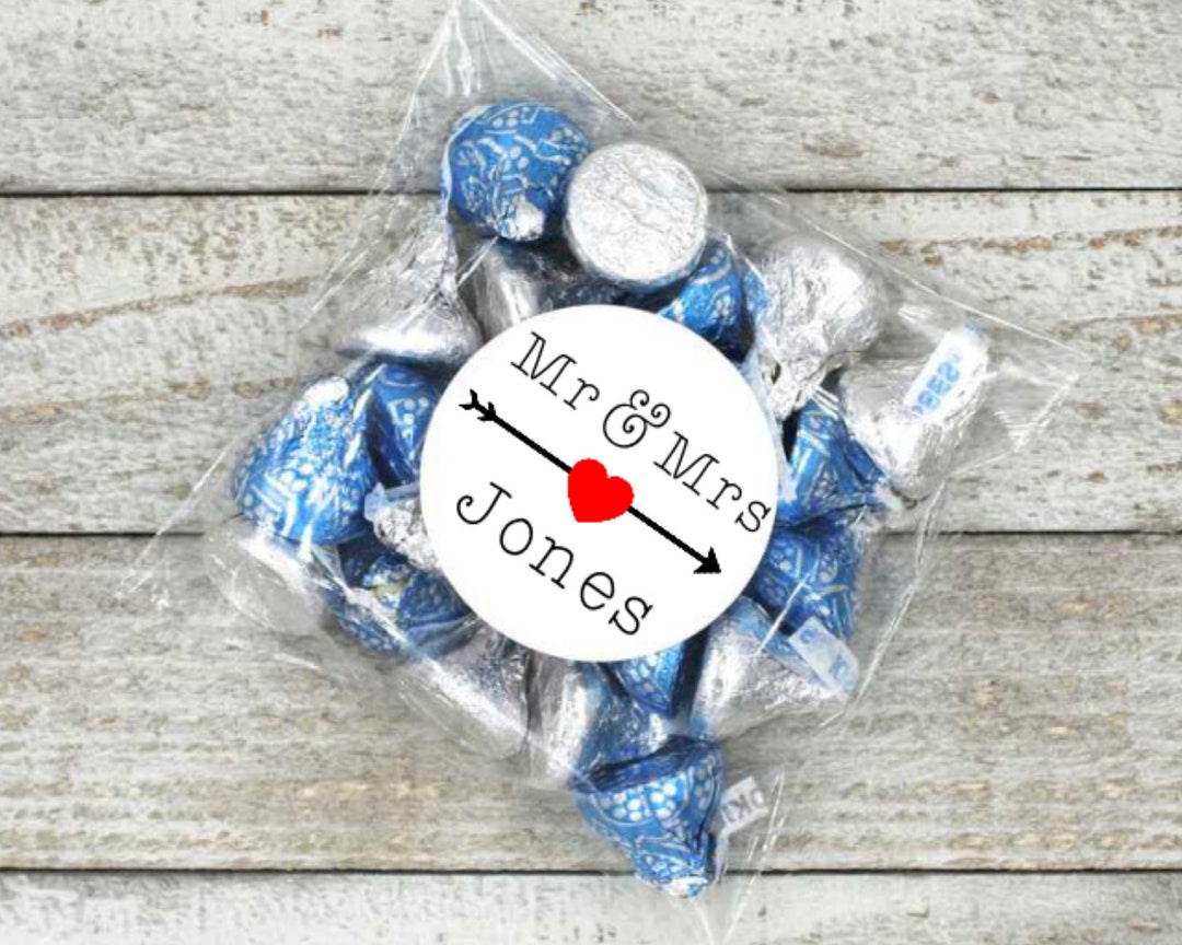 Mr and Mrs Stickers for Wedding, Shower, or Party -20 Personalized ...
