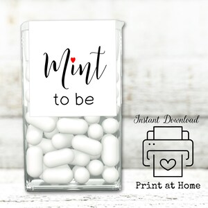 Tic Tac Mint Labels, PRINTABLE STICKERS - Mint to Be, Mint Favor Labels ...