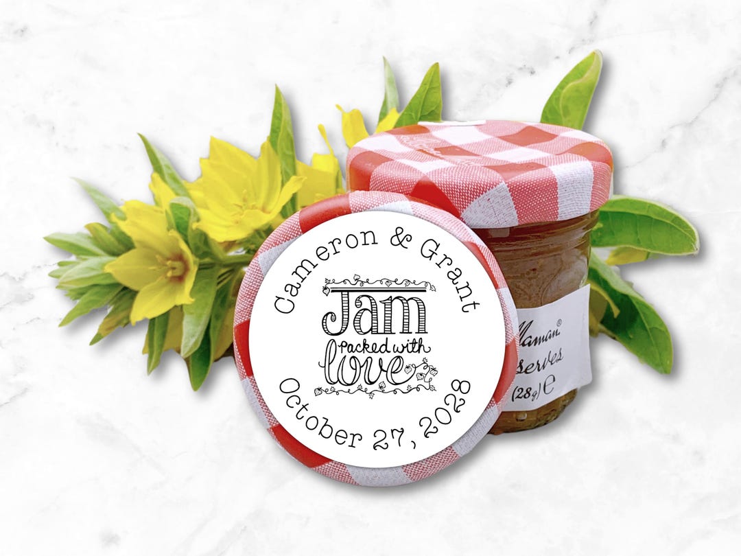 Mini Favor Labels for Wedding or Party - 1 Ounce Jam Jar Tags for Guest ...