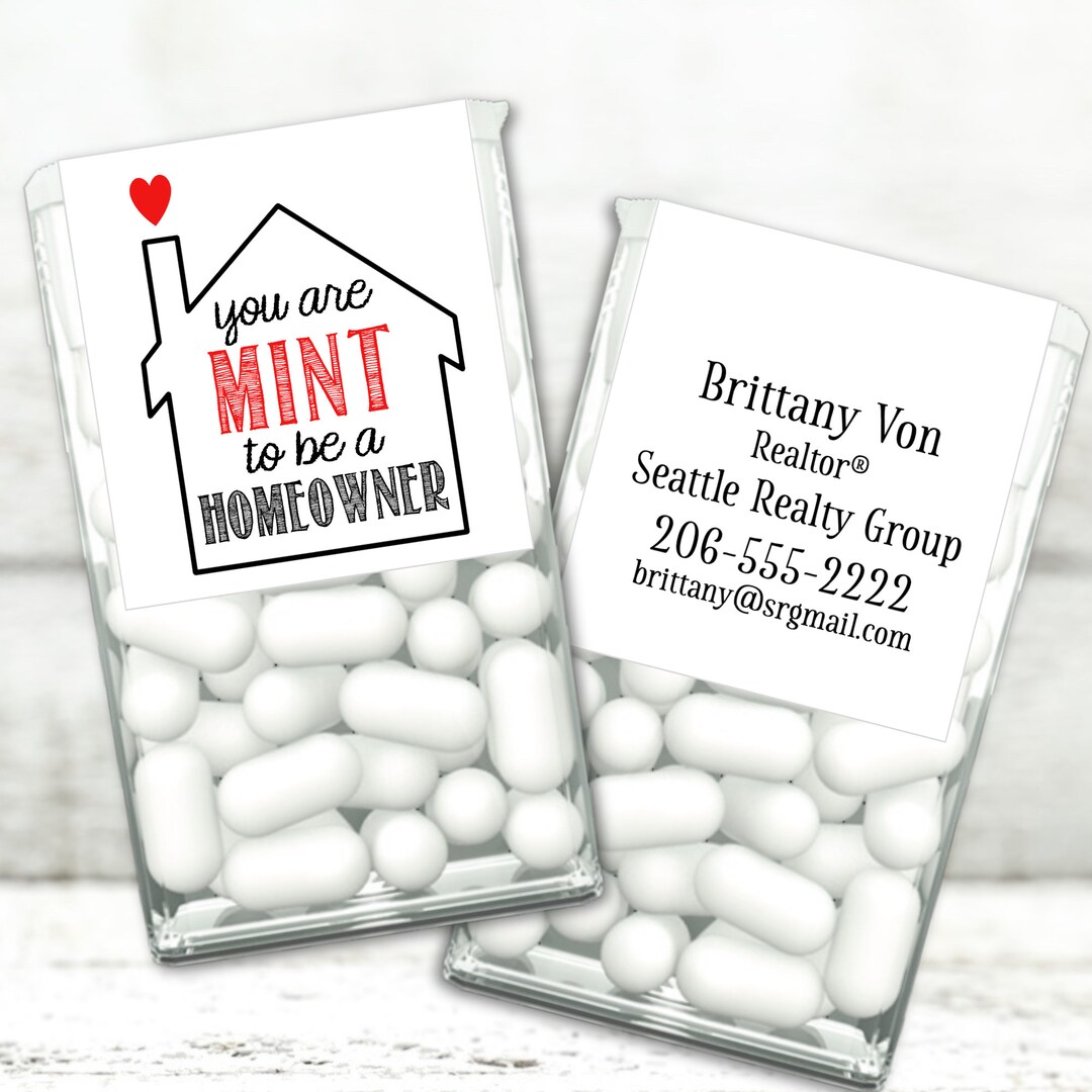 Real Estate Marketing Labels - 12 Personalized Tic Tac Box Stickers ...