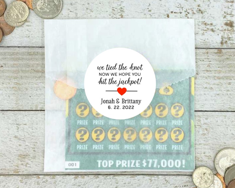 Personalized Wedding Favor Hit the Jackpot Unique Lottery | Etsy