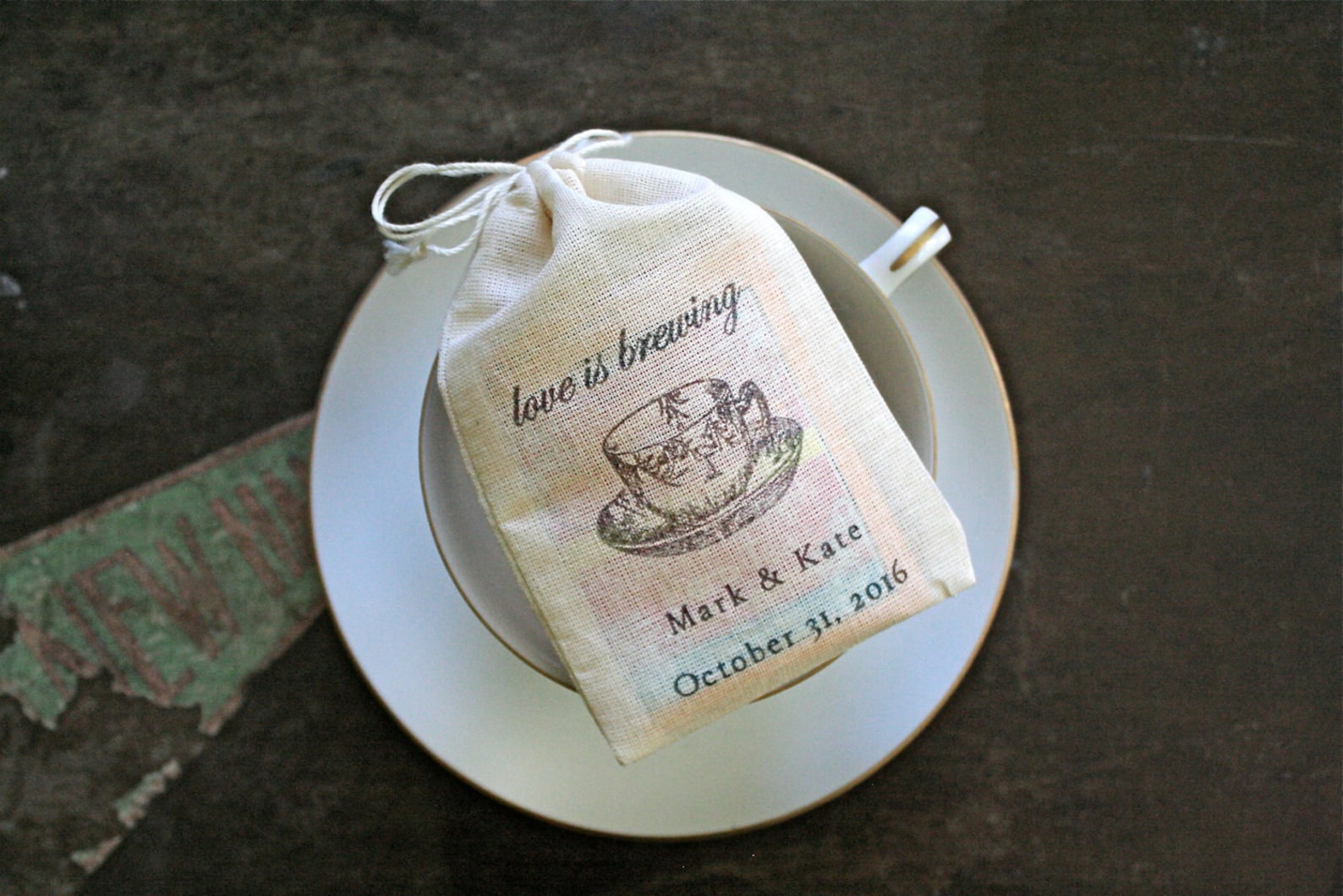 Personalized Tea Favor Bags for Wedding Shower Engagement - Etsy