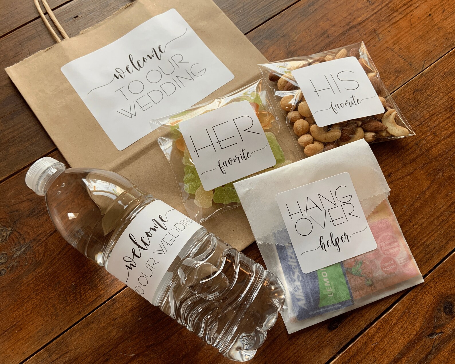 Wedding Water Bottle Labels Sheet of 7 Stickers Welcome to - Etsy