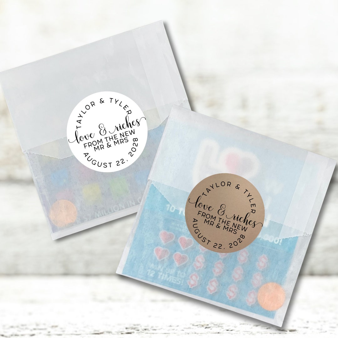Lottery Ticket Wedding Favors Unique Love & Riches Stickers - Etsy