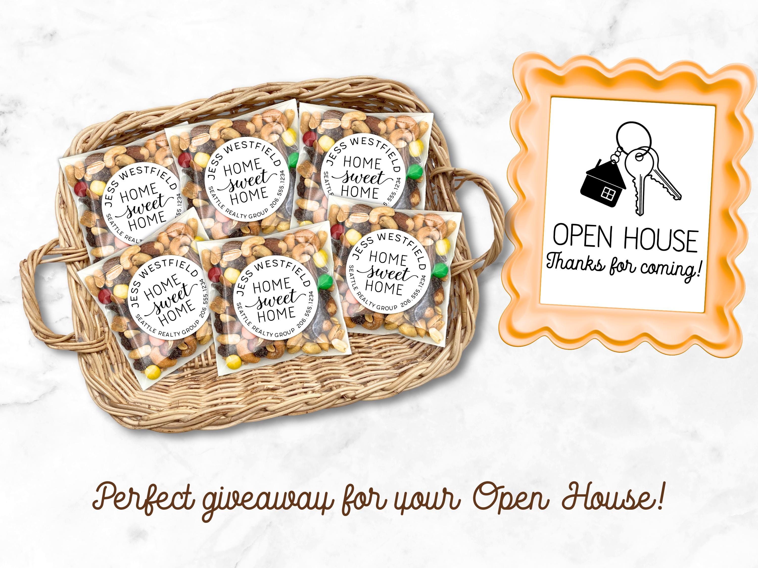 Realtor Open House Labels - 20 Personalized Stickers for Cookies, Candy ...