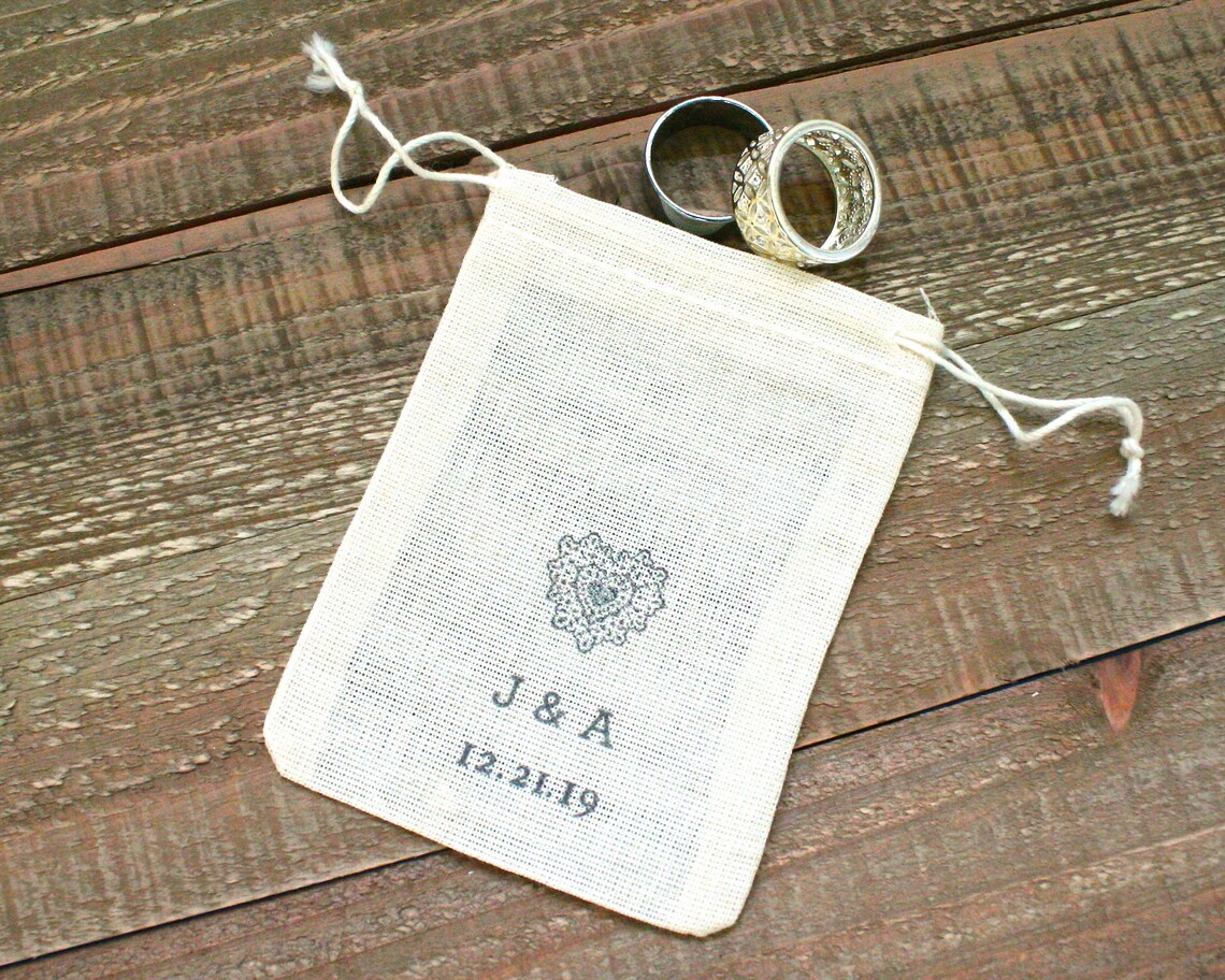 Personalized Wedding Ring Bag Perfect for Elopement or | Etsy