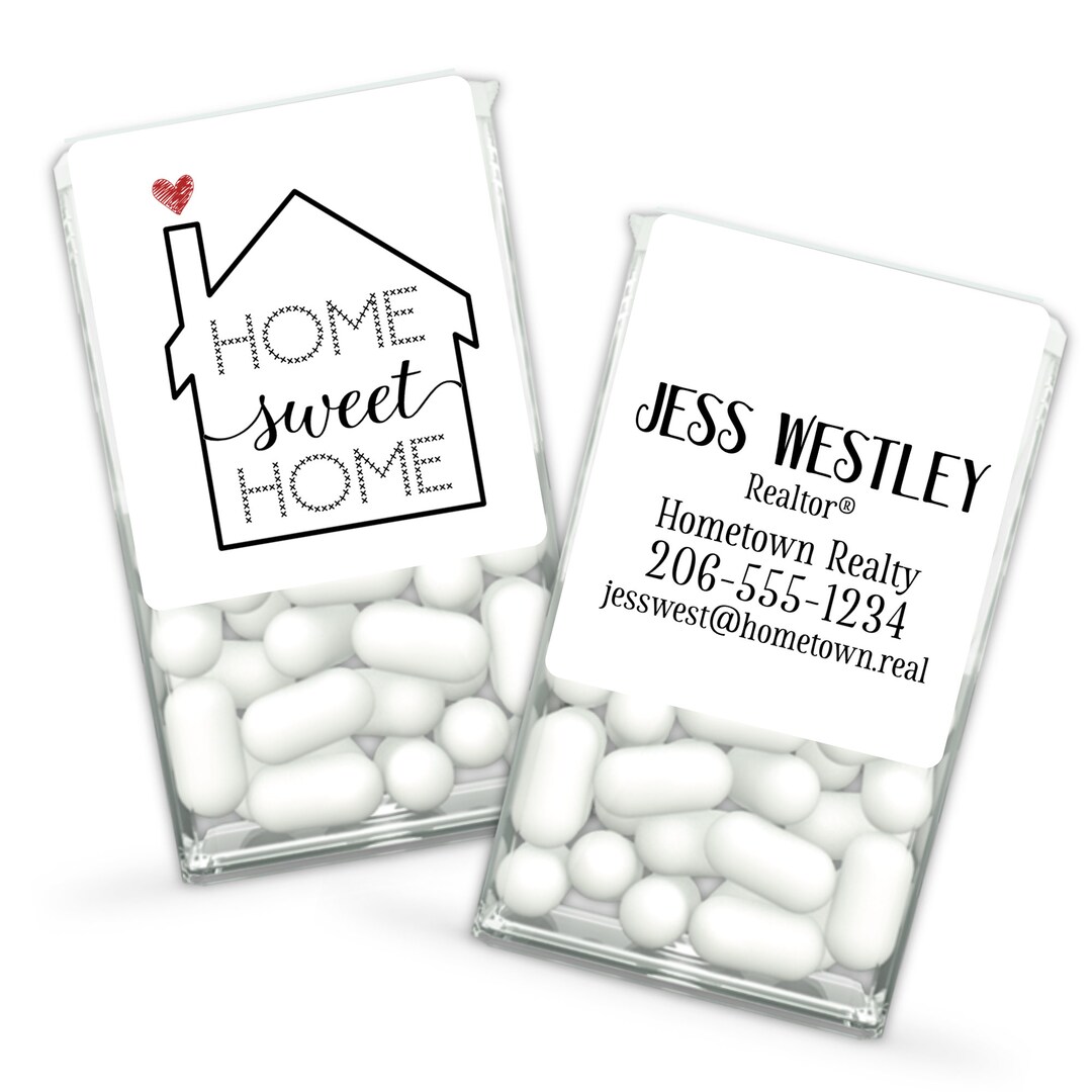 Real Estate Marketing Labels - 12 Personalized Tic Tac Box Stickers ...