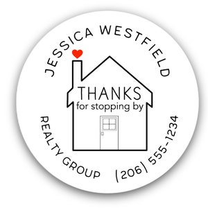 Custom Labels for Realtor Open House - 20 Personalized Stickers for ...