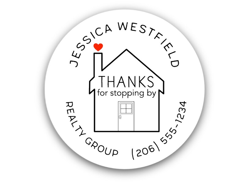 Custom Labels for Realtor Open House - 20 Personalized Stickers for ...