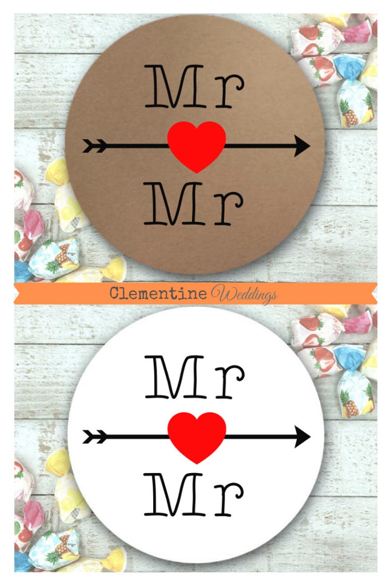 Mr and Mr Stickers for Wedding Shower Party 63 Favor - Etsy