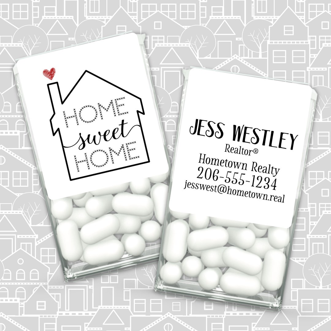 Real Estate Marketing Labels - 12 Personalized Tic Tac Box Stickers ...