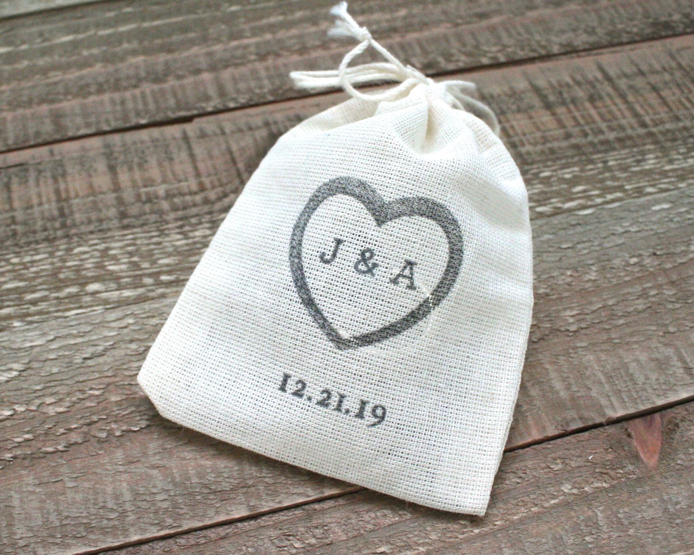 Personalized Ring Bag for Wedding Elopement Cotton ring | Etsy