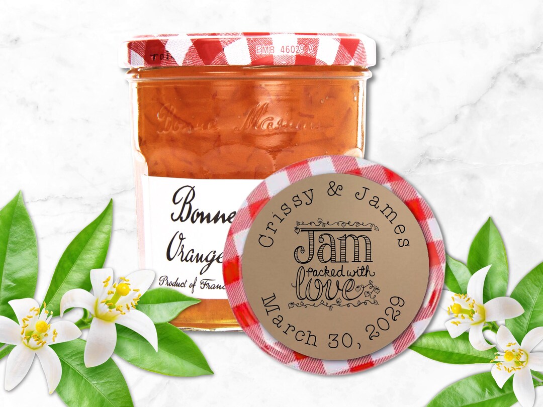 Personalized Jam Labels for Wedding, Shower, or Party Favors - 2 Inch ...