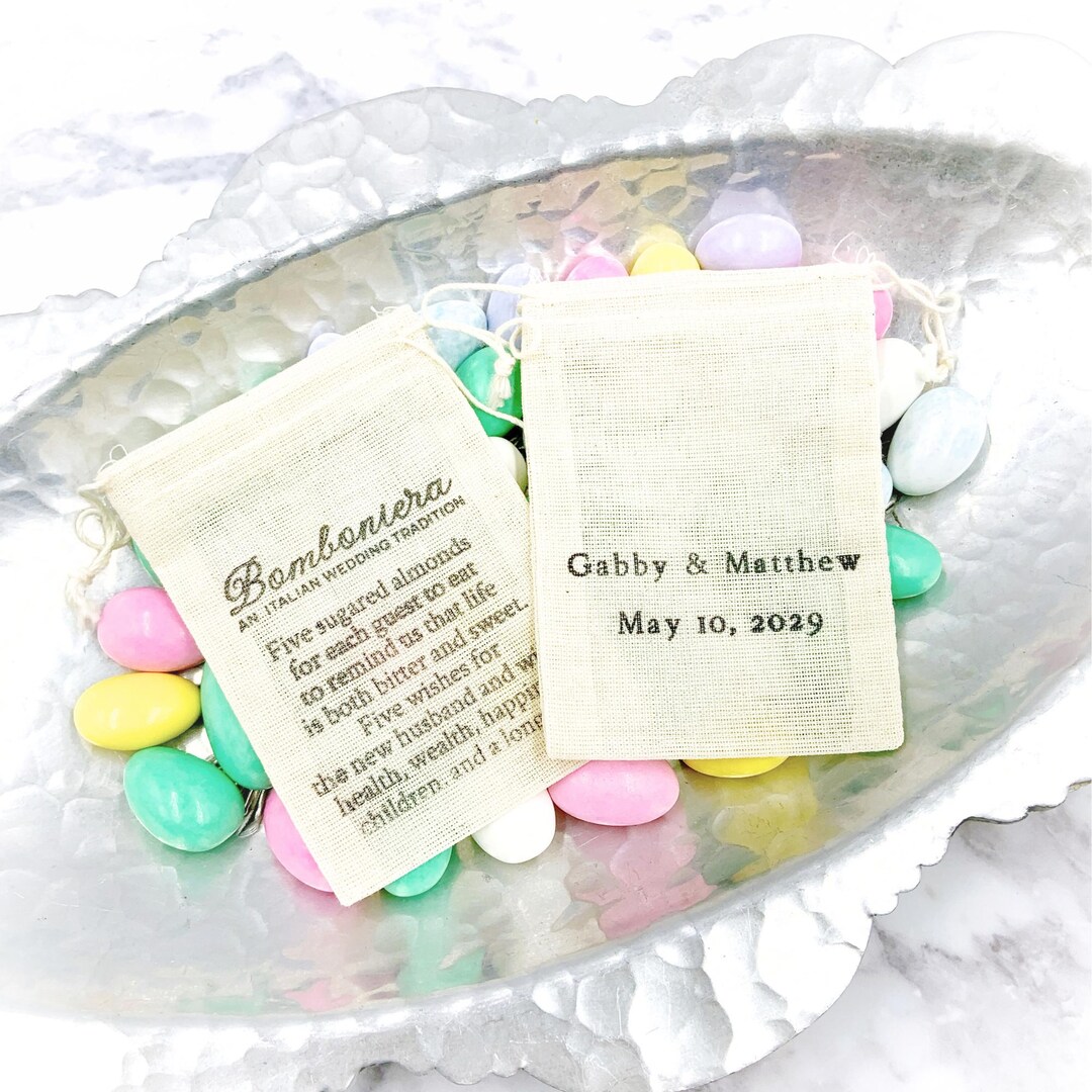 Personalized Almond Favor Bags for Wedding or Shower - Italian ...
