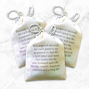 Wedding Favor Bags With Traditional Jordan Almond Poem - Greek or ...