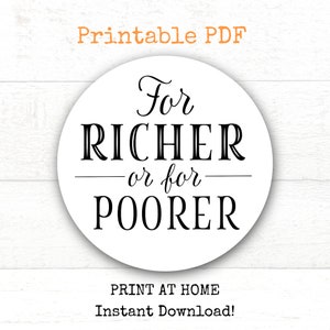 PRINTABLE STICKERS for Richer or for Poorer Lotto Ticket Stickers ...
